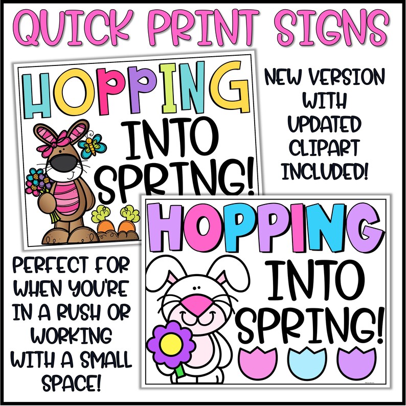 Spring Rabbits Bulletin Board or Door Decoration - Etsy