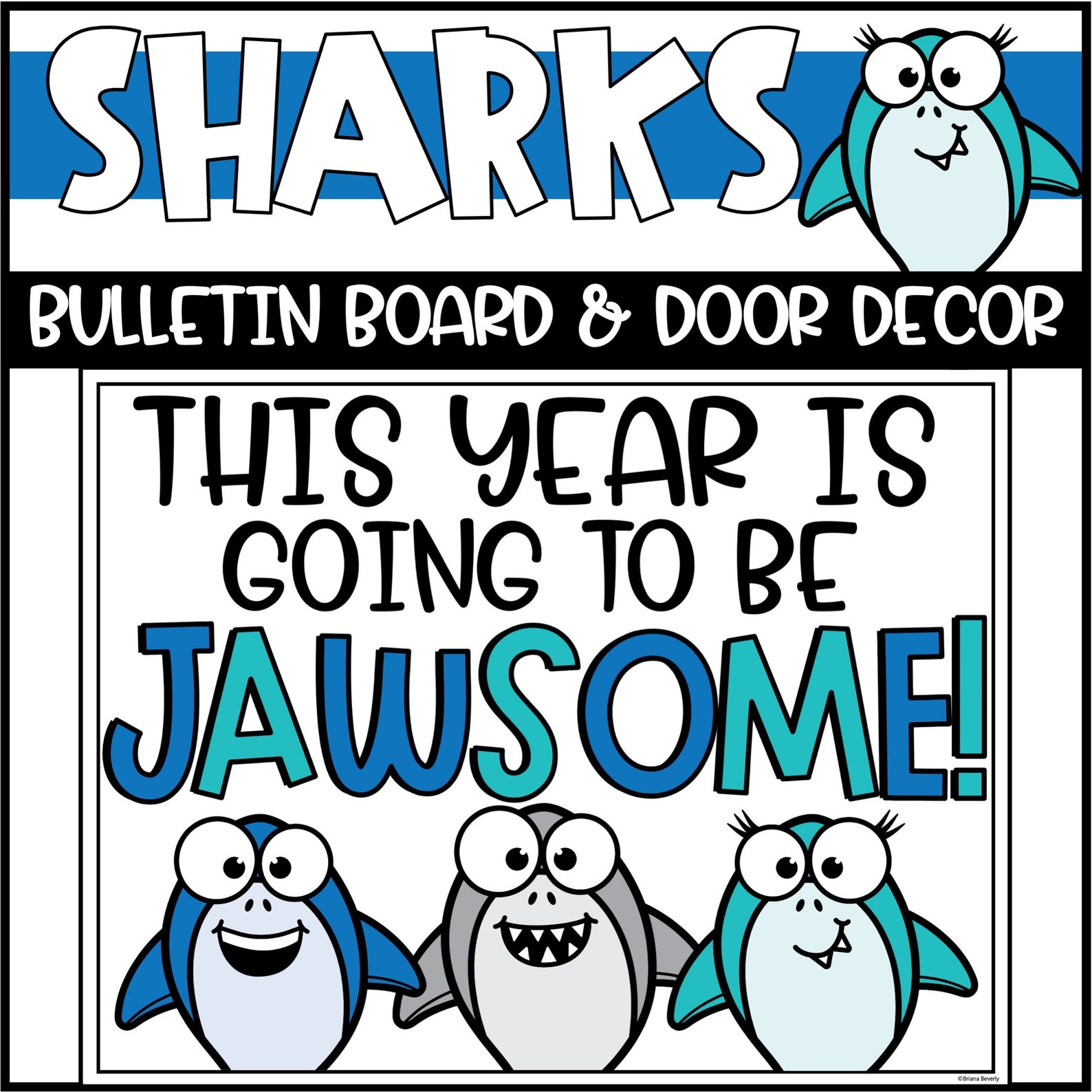 Sharks Bulletin Board or Door Decoration - Etsy