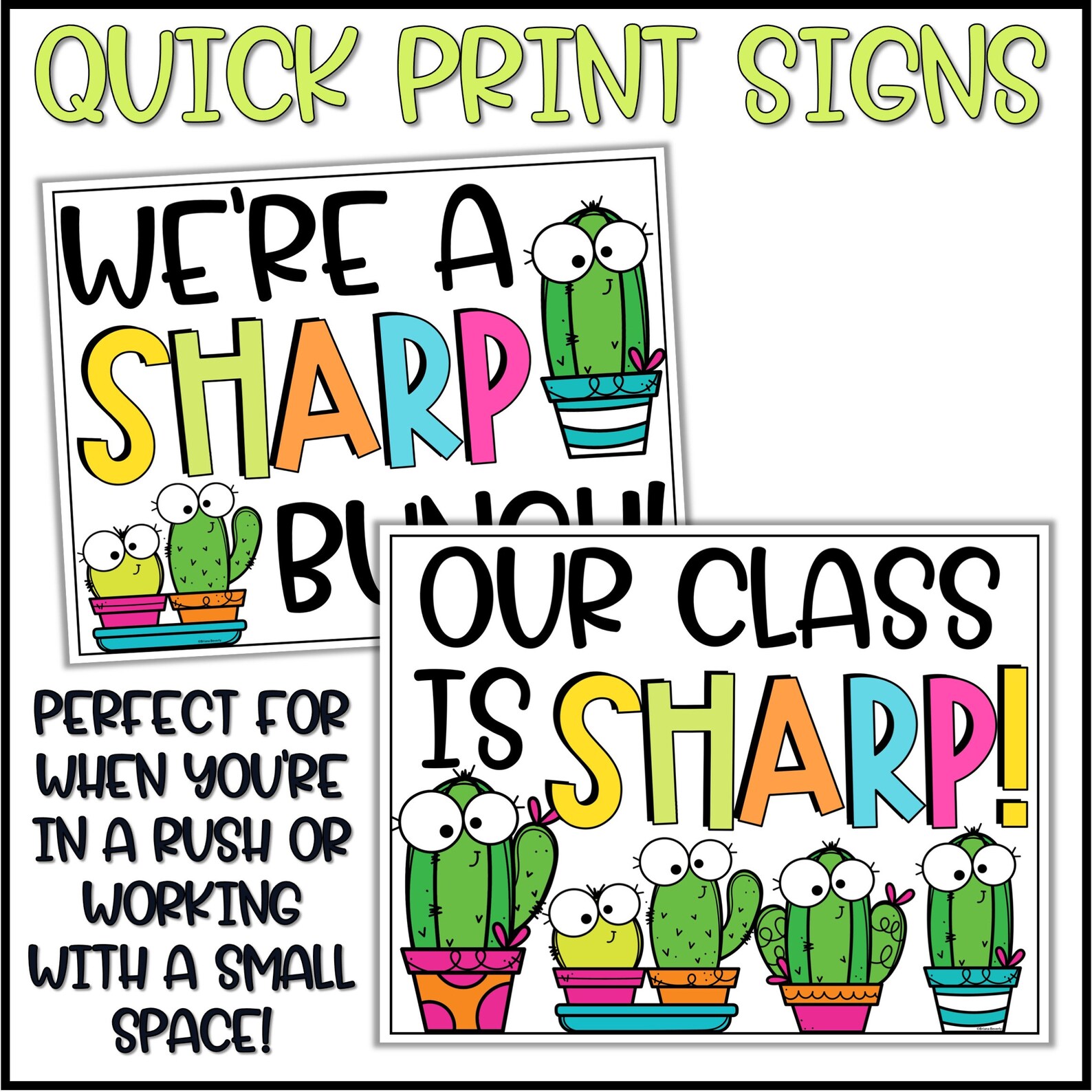 Cactus Bulletin Board or Door Decoration Editable - Etsy