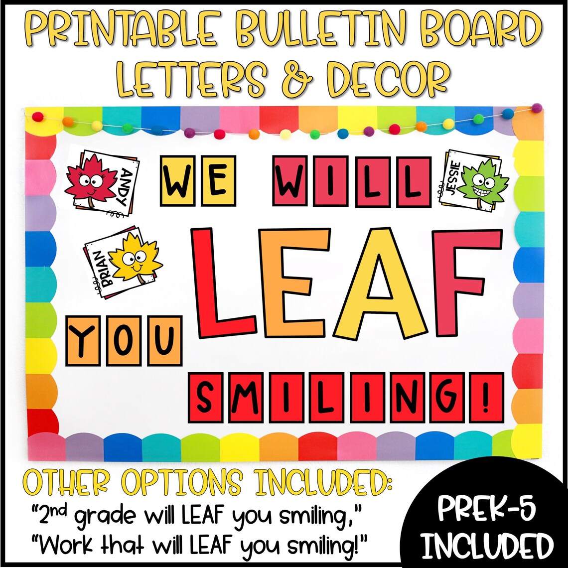 Fall Leaves Bulletin Board or Door Decoration - Etsy