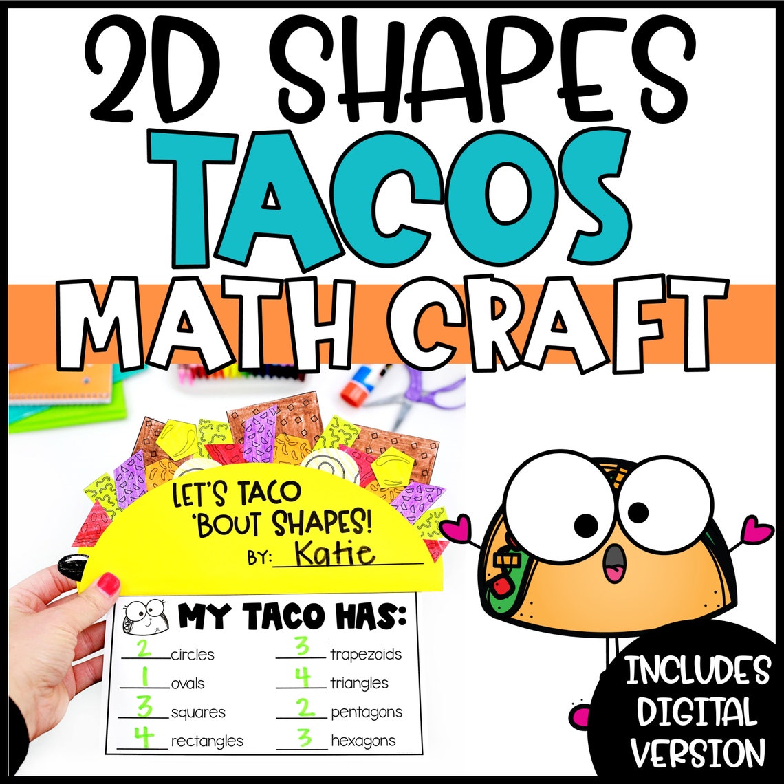 2D Shapes Activities 2D Shape Craft Tacos - Etsy