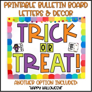 Halloween Bulletin Board or Door Decoration Trick-or-treat - Etsy