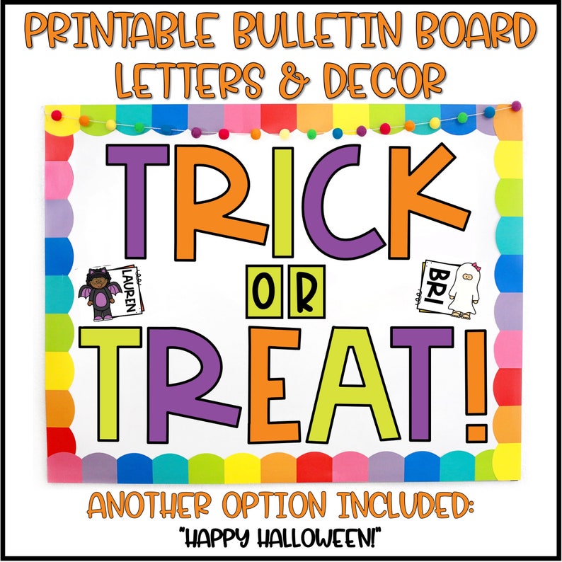 Halloween Bulletin Board or Door Decoration Trick-or-treat - Etsy