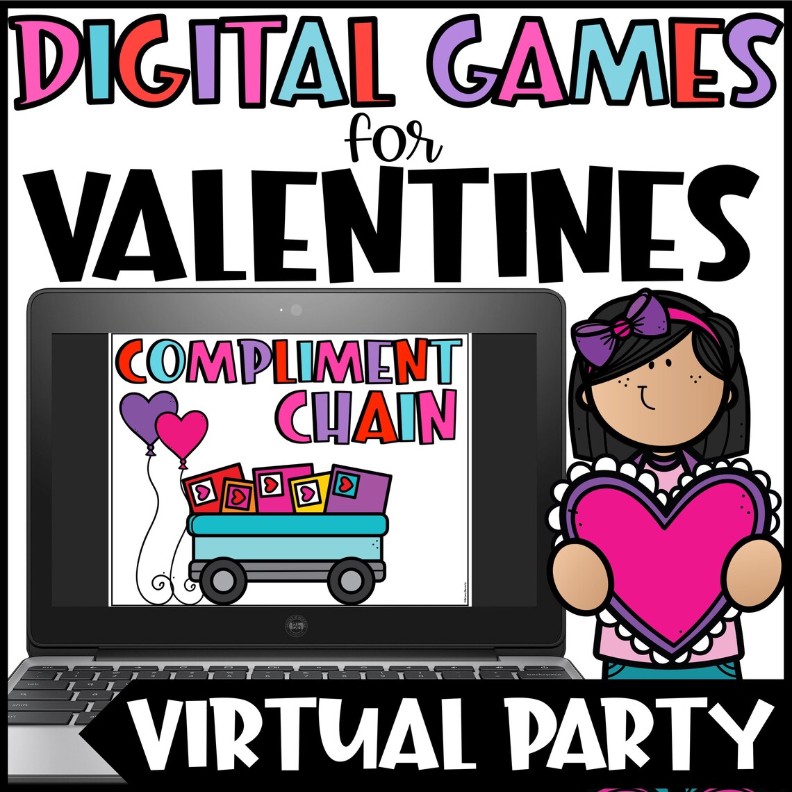 Digital Valentines Day Games for Kids Virtual Valentines | Etsy