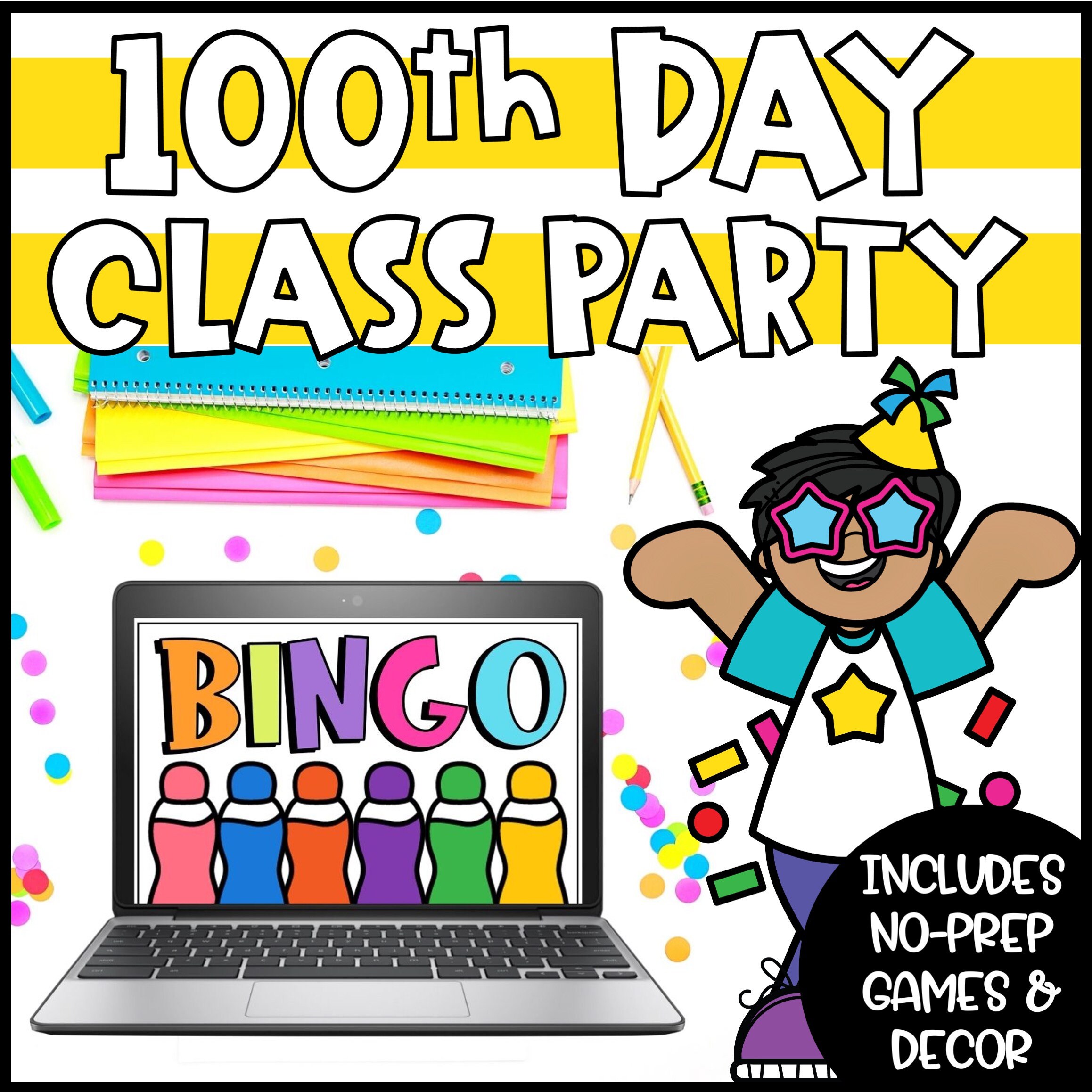 Digital 100th Day of School Games for Kids, Virtual 100 Days of School ...