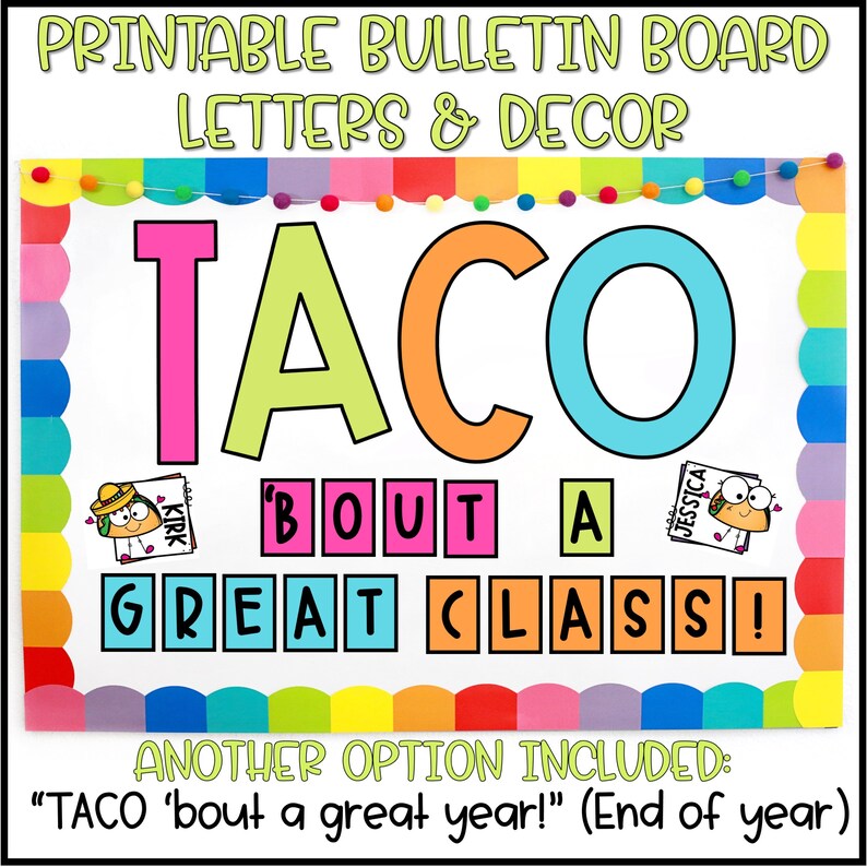 Back to School Taco Bulletin Board or Door Decoration - Etsy