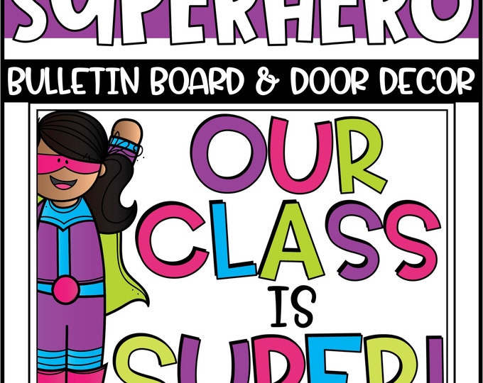 Back to School Brights Superhero Bulletin Board or Door Decoration - Etsy