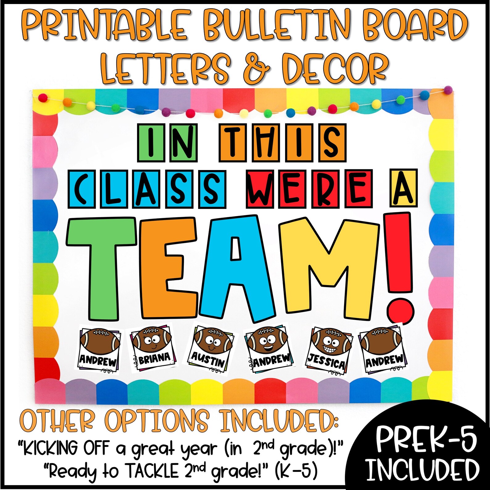 Fall Football Bulletin Board or Door Decoration - Etsy