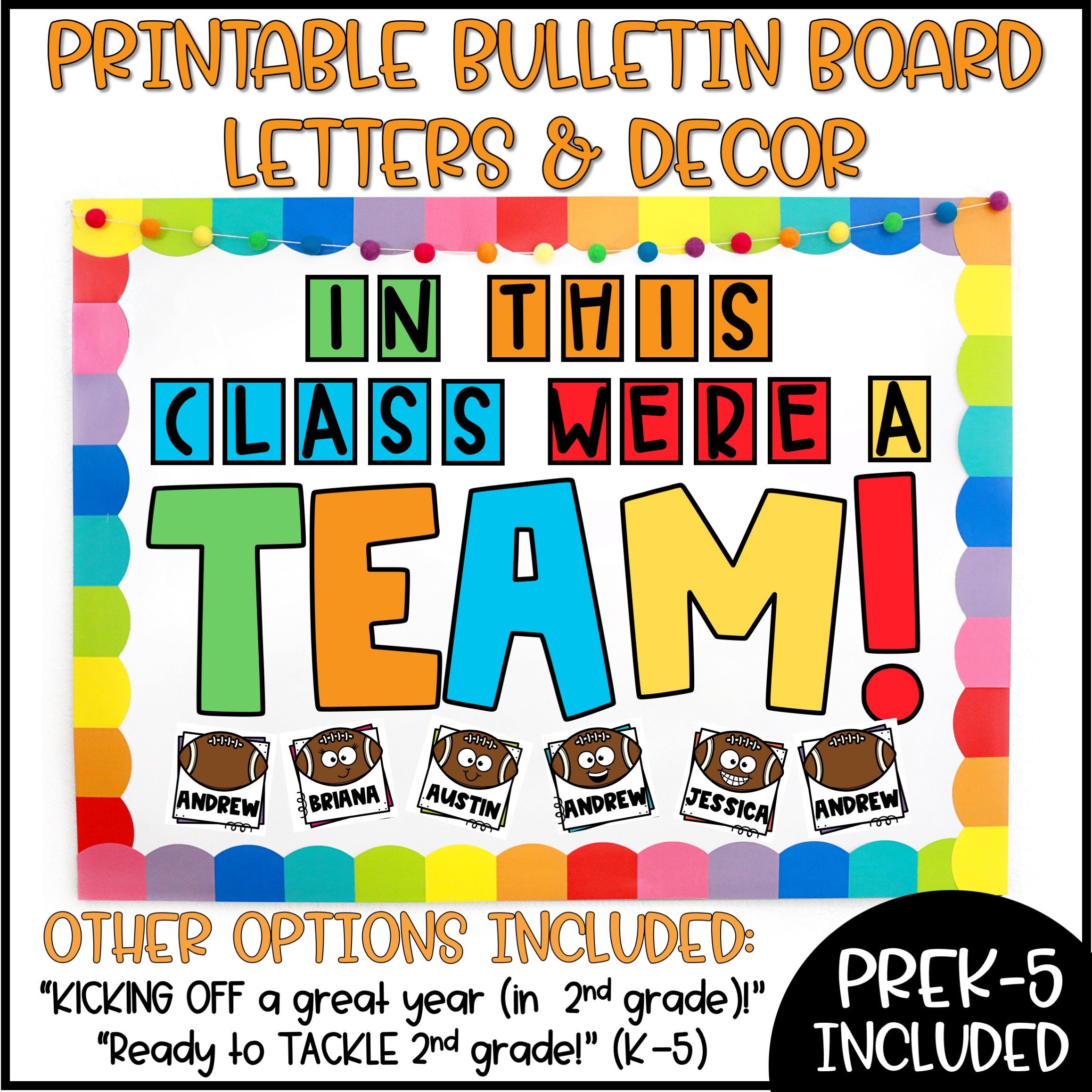 Fall Football Bulletin Board or Door Decoration - Etsy