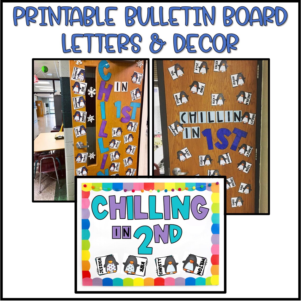 Winter Penguin Bulletin Board or Door Decoration - Etsy