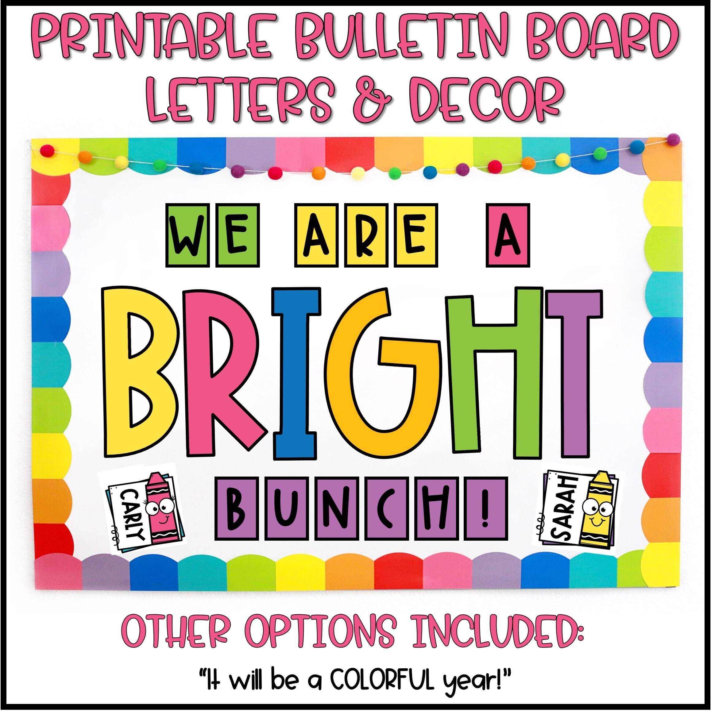 Bright Crayon Bulletin Board or Door Decoration - Etsy