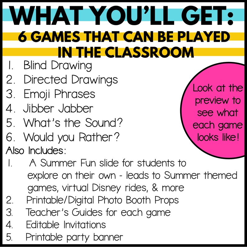 Digital Summer Games for Kids, Virtual End of the Year Class Party for ...