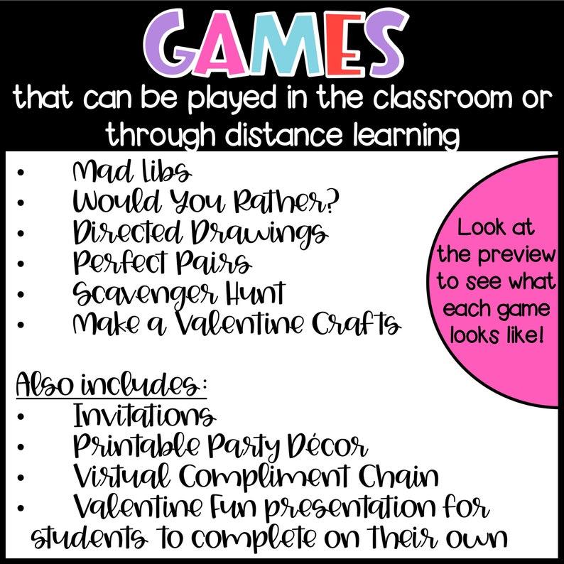 Digital Valentines Day Games for Kids Virtual Valentines - Etsy
