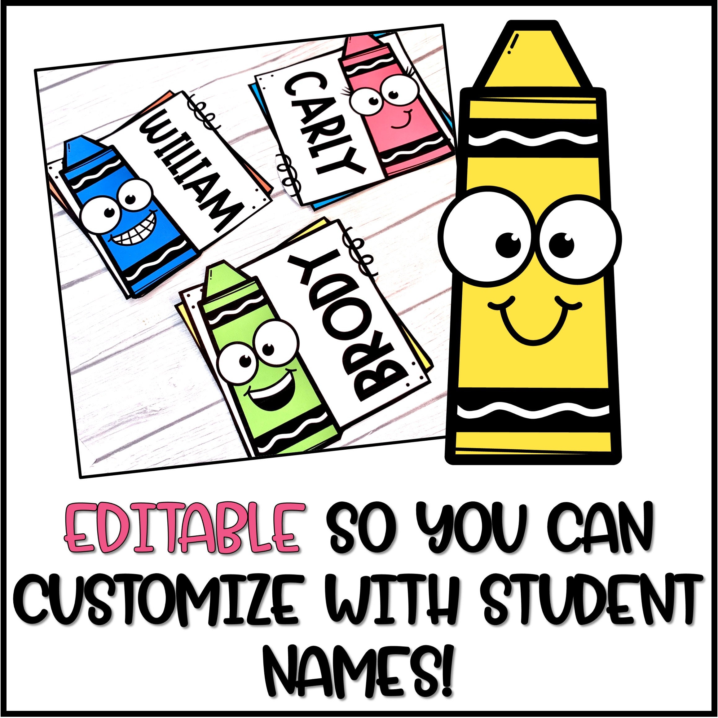 Bright Crayon Bulletin Board or Door Decoration - Etsy