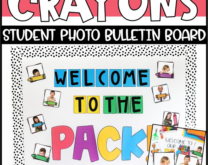 Crayon Back to School Bulletin Board & Name Tags Classroom Decor - Etsy ...