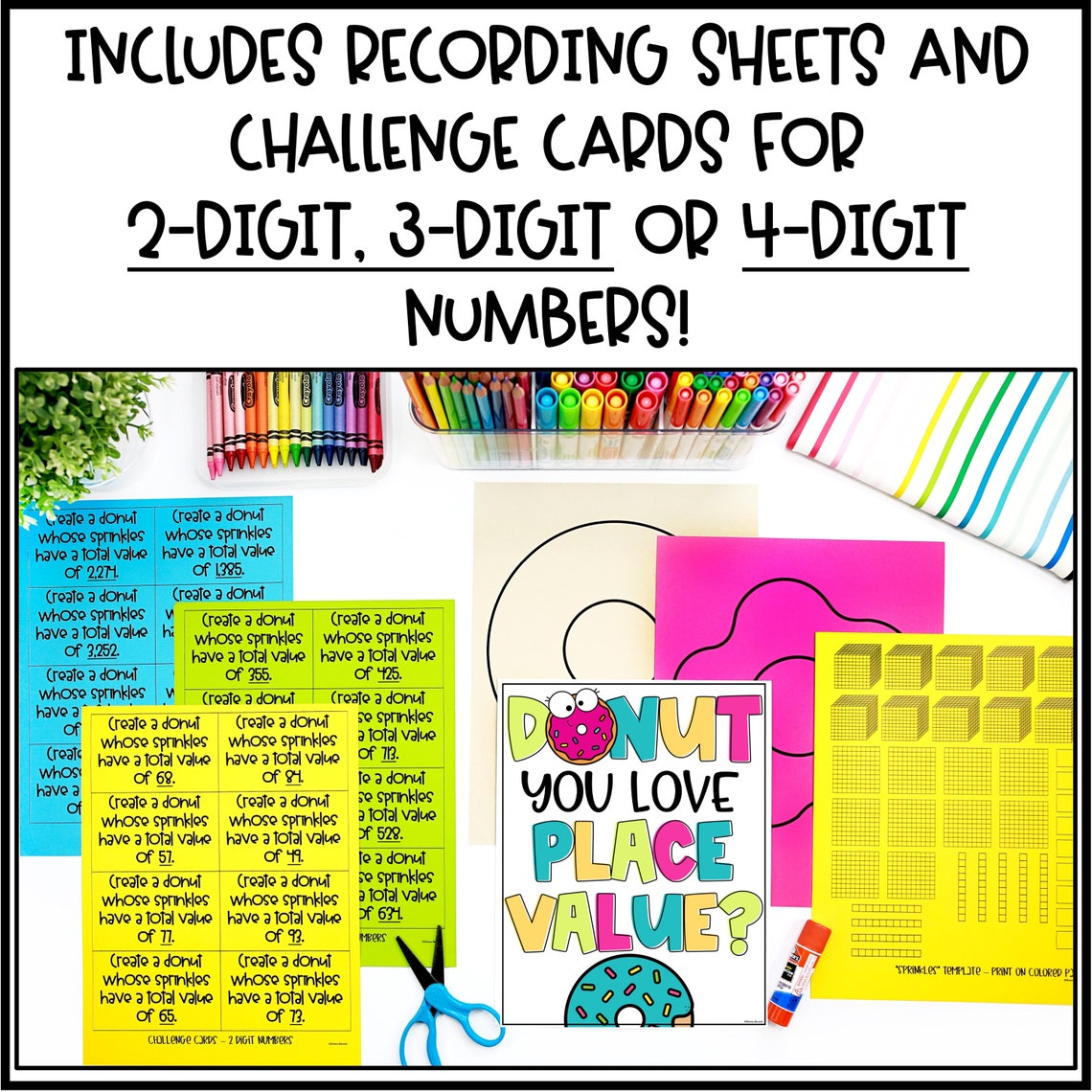 Place Value Activity Donuts Place Value Math Craft - Etsy