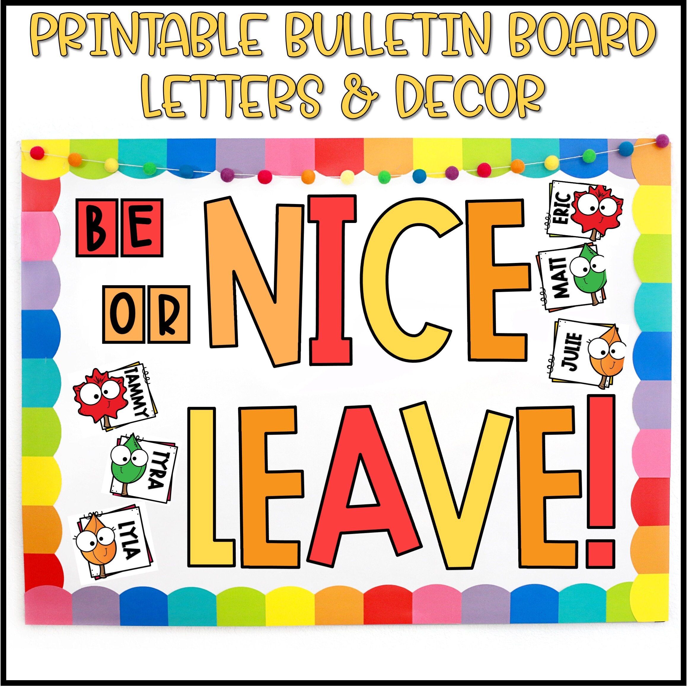 Fall Leaves Kindness Bulletin Board or Door Decoration - Etsy