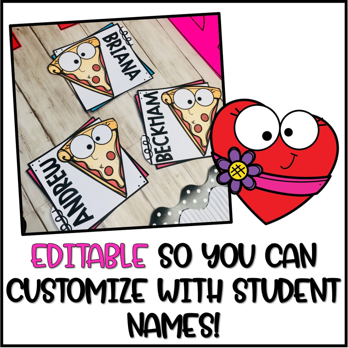 Valentines Day Bulletin Board or Door Decoration Pizza My - Etsy