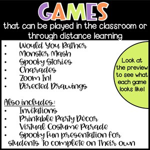 Digital Halloween Games for Kids Virtual Halloween Party for - Etsy
