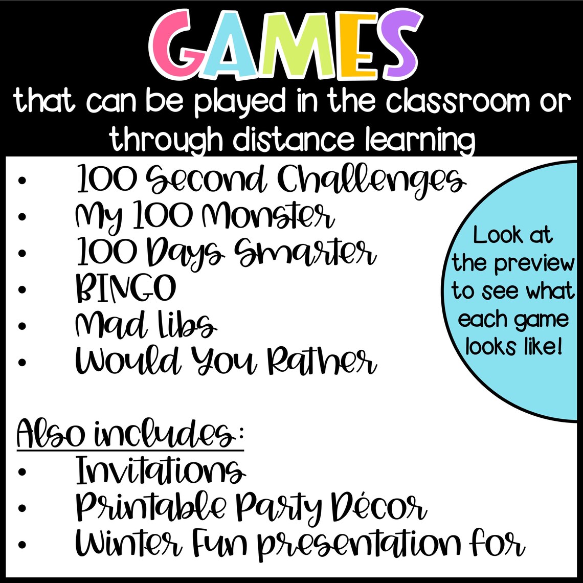 Digital 100th Day of School Games for Kids Virtual 100 Days | Etsy