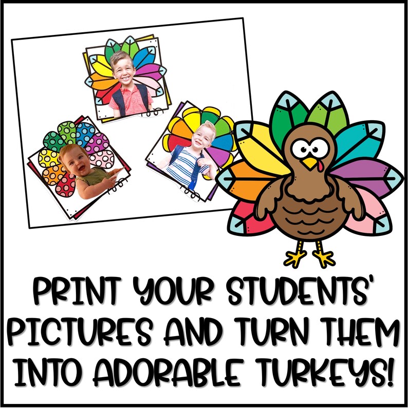 Thanksgiving Bulletin Board or Door Decoration Turkey Kids - Etsy