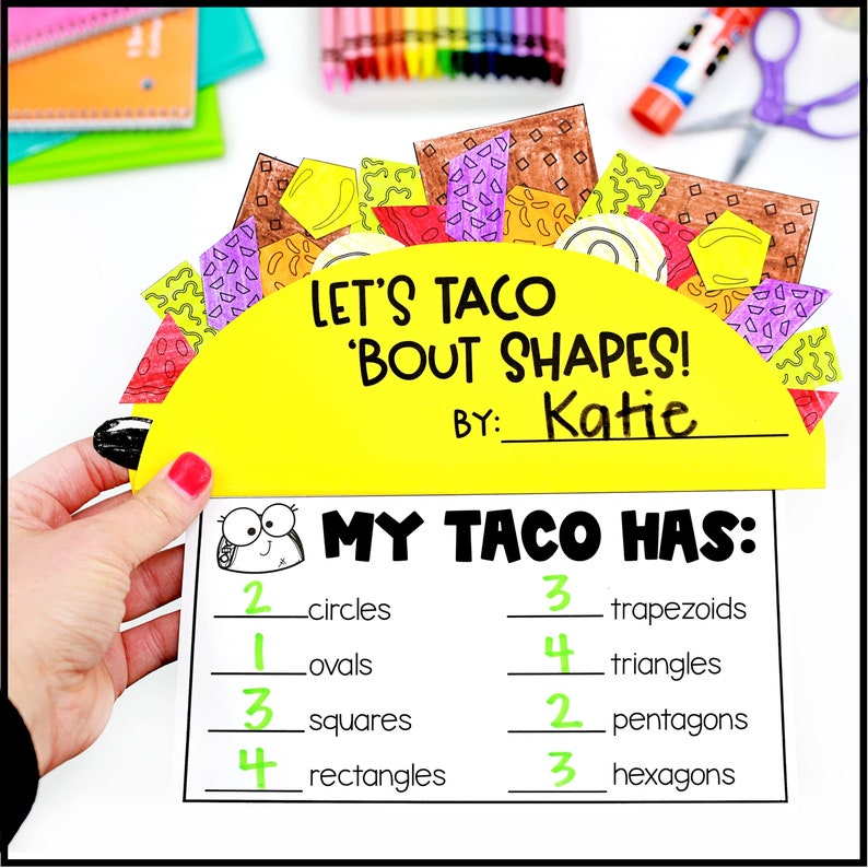 2D Shapes Activities 2D Shape Craft Tacos - Etsy