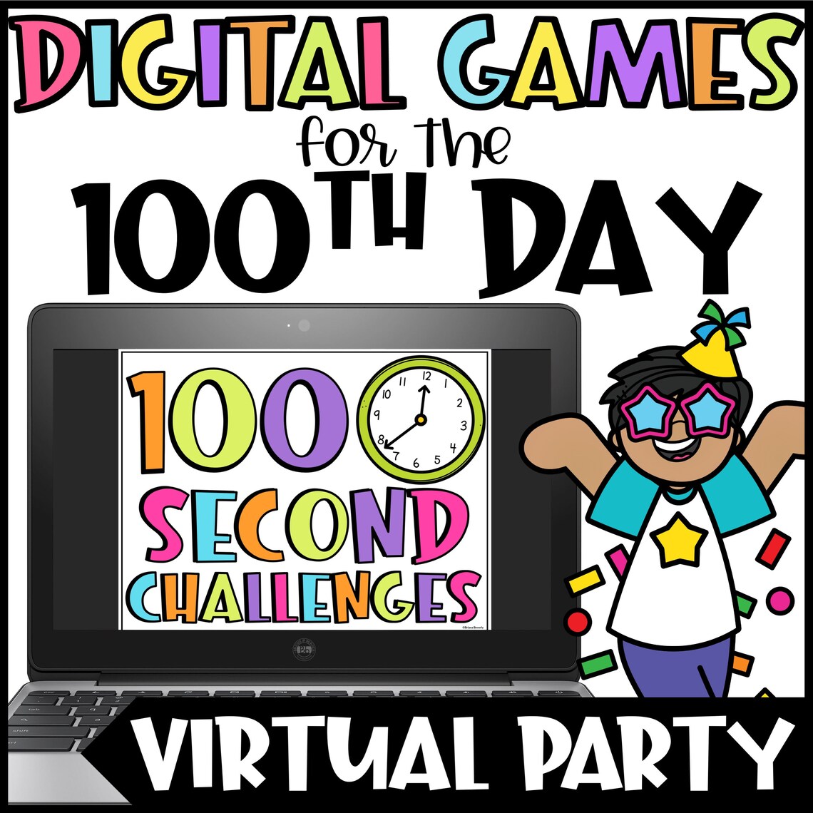 Digital 100th Day of School Games for Kids Virtual 100 Days | Etsy