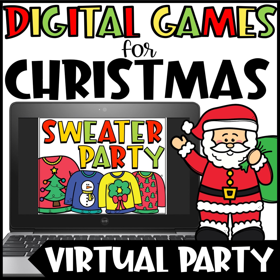 Digital Christmas Games for Kids Virtual Christmas Party for | Etsy