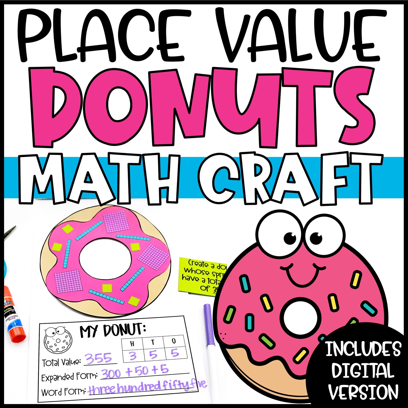 Place Value Activity Donuts Place Value Math Craft - Etsy