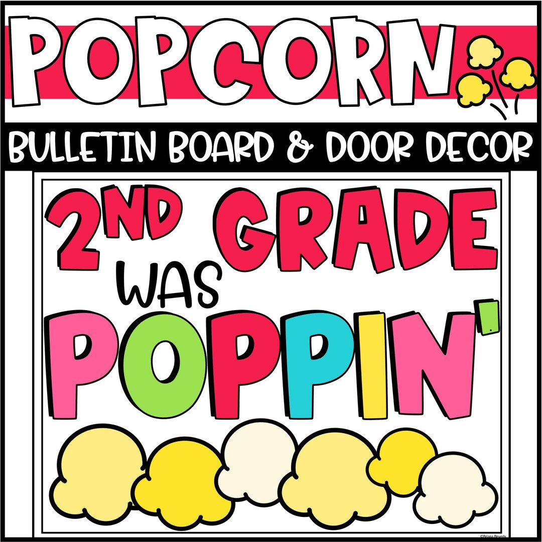 End of the Year Popcorn Bulletin Board or Door Decoration - Etsy
