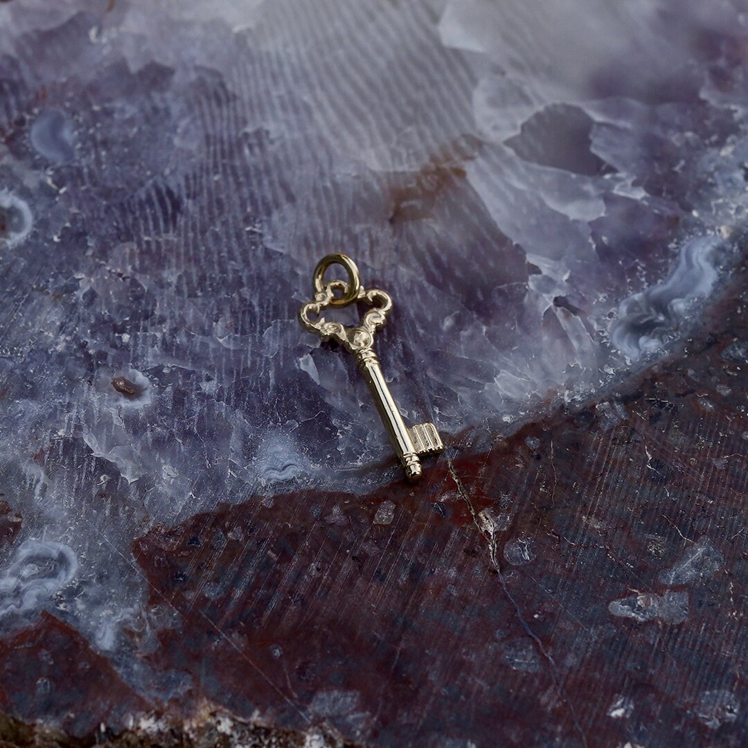 Tiny Diary Key Pendant - 10K Solid Yellow Gold, Handmade in Canada ...