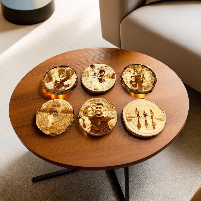 Custom Wood Coasters Log - Etsy