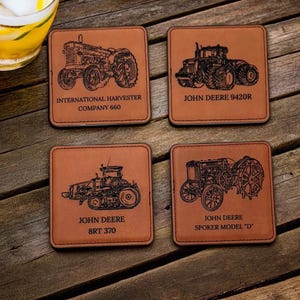 Tractor Coasters | Farm Equipment | Agriculture Coaster Set | Man Cave ...