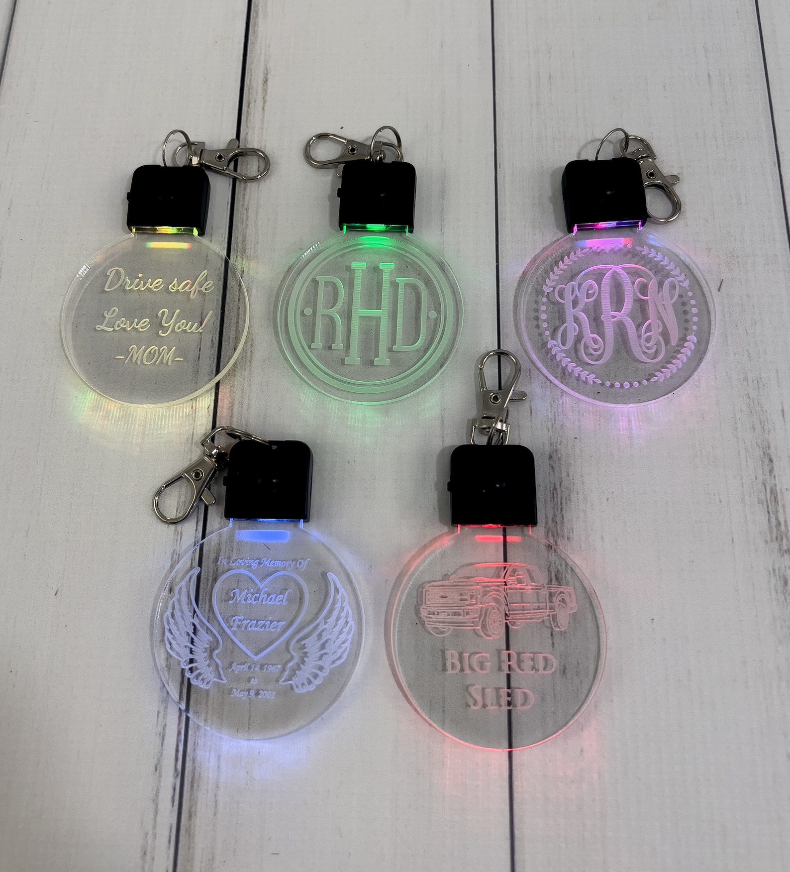 Personalized LED Acrylic Keychain | Monogram Keychain | Stocking ...
