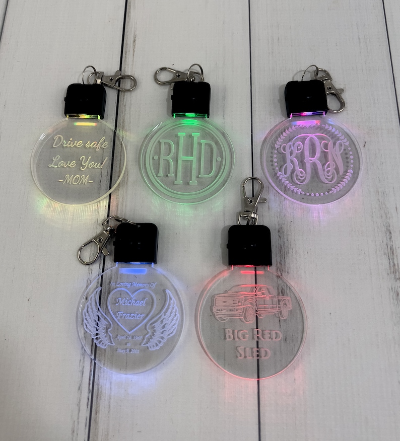 Personalized LED Acrylic Keychain | Monogram Keychain | Stocking ...