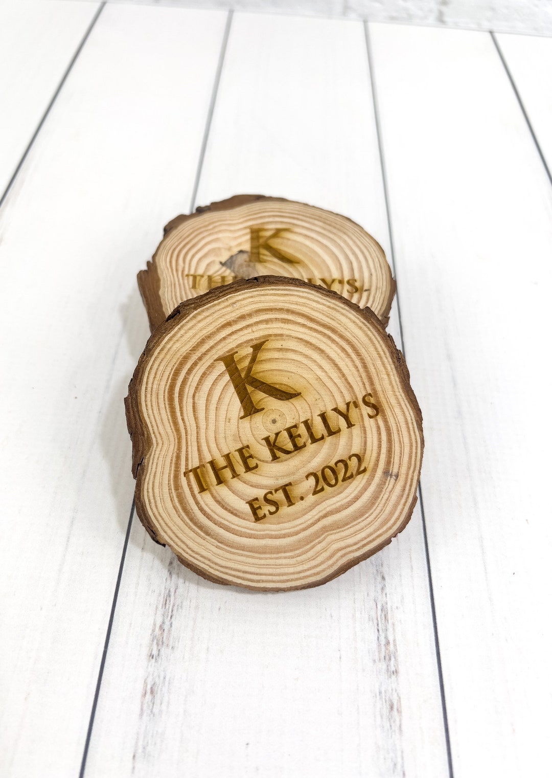 Wood Log Coasters | Rustic Log Coasters | Live Edge Coasters | Lake ...