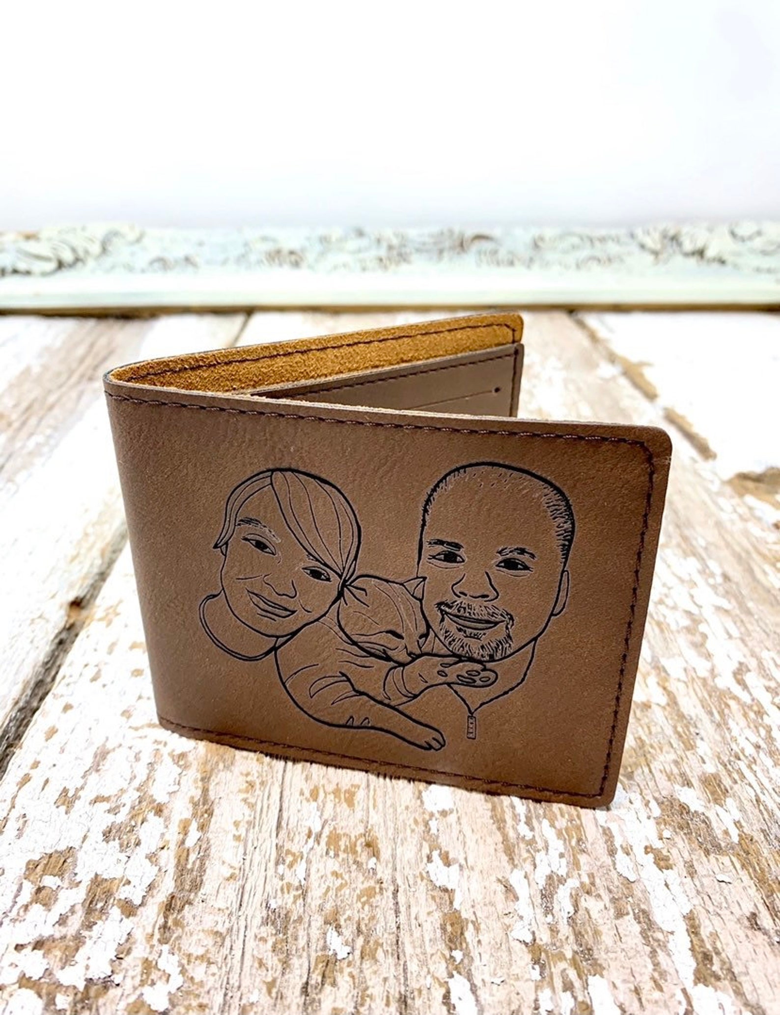 Personalized Leather Bifold Wallet Custom Wallet Gift For | Etsy