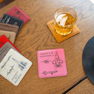 Leather Aviation Coasters Iconic Planes Laser Engraved on PU Leather - Etsy