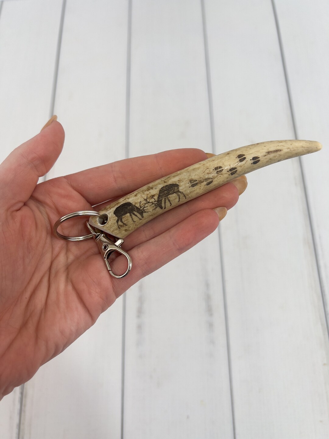 Personalized Antler Keychain Custom Engraved Deer Bone - Etsy