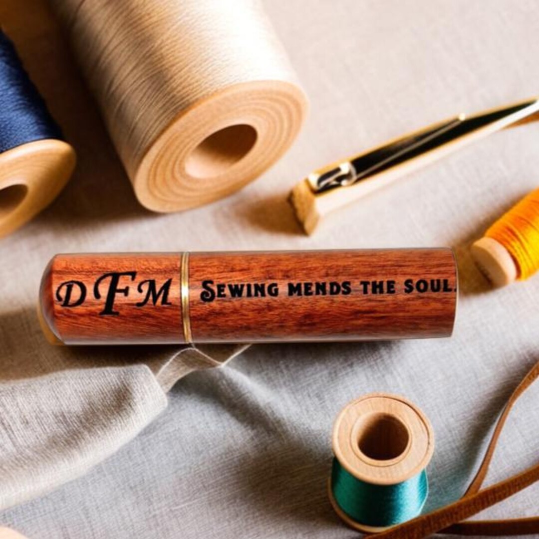 Personalized Laser Engraved Needle Holder - Rosewood With Brass ...