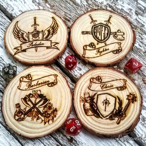 Dungeons and Dragons Log Coaster Set | Dnd Classes | Dad | Him | Nerdy ...