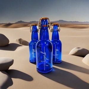 Personalized Blue Glass Water Bottle – Eco-friendly, Leak-proof - Etsy
