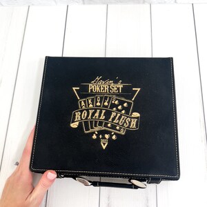 Personalized Poker Set Custom Leather Poker Case Gambler Card Games ...