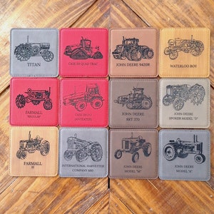 Tractor Coasters Farm Equipment Agriculture Coaster Set Man Cave Decor ...