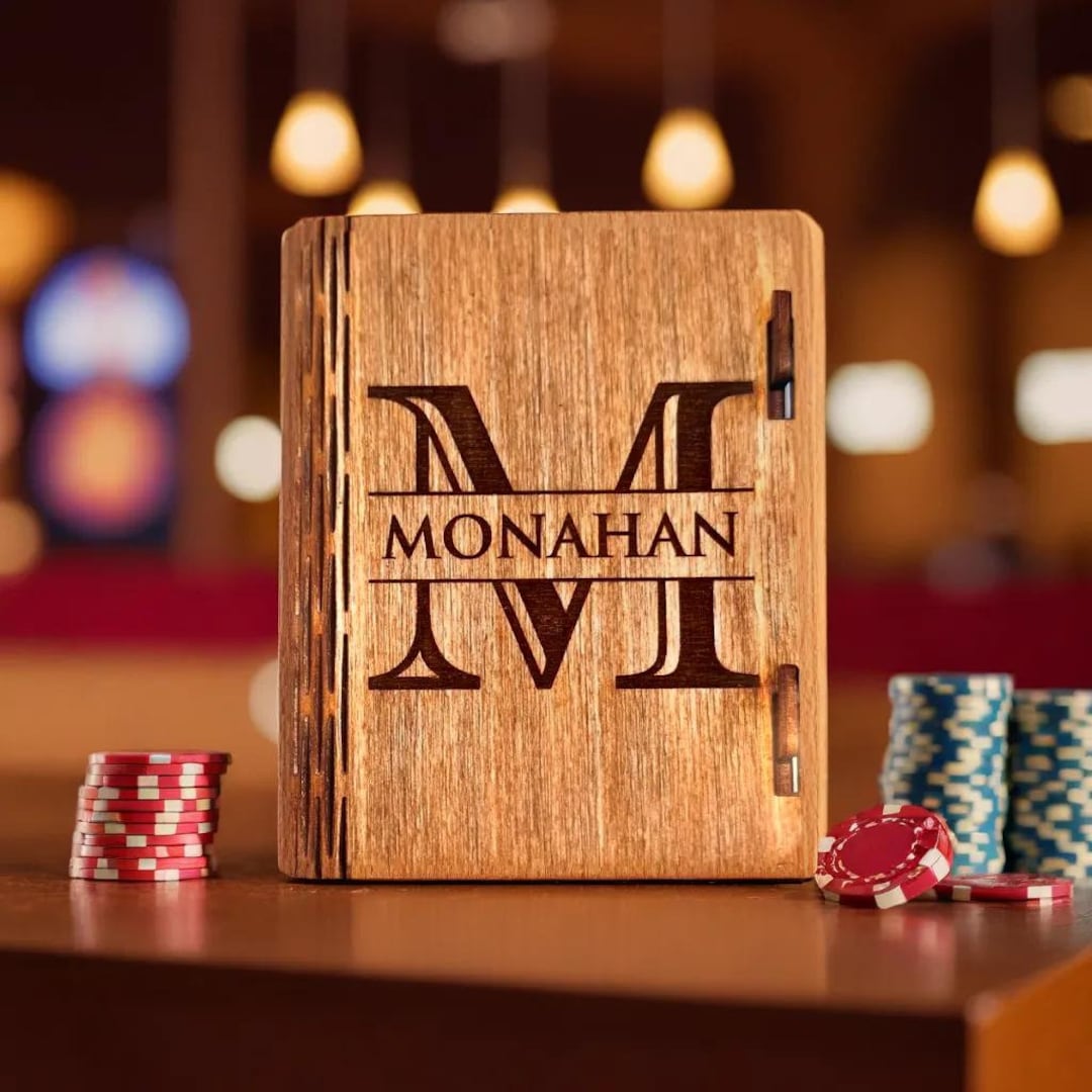 Personalized Wood Playing Card Box – Custom Engraved Deck Holder for ...
