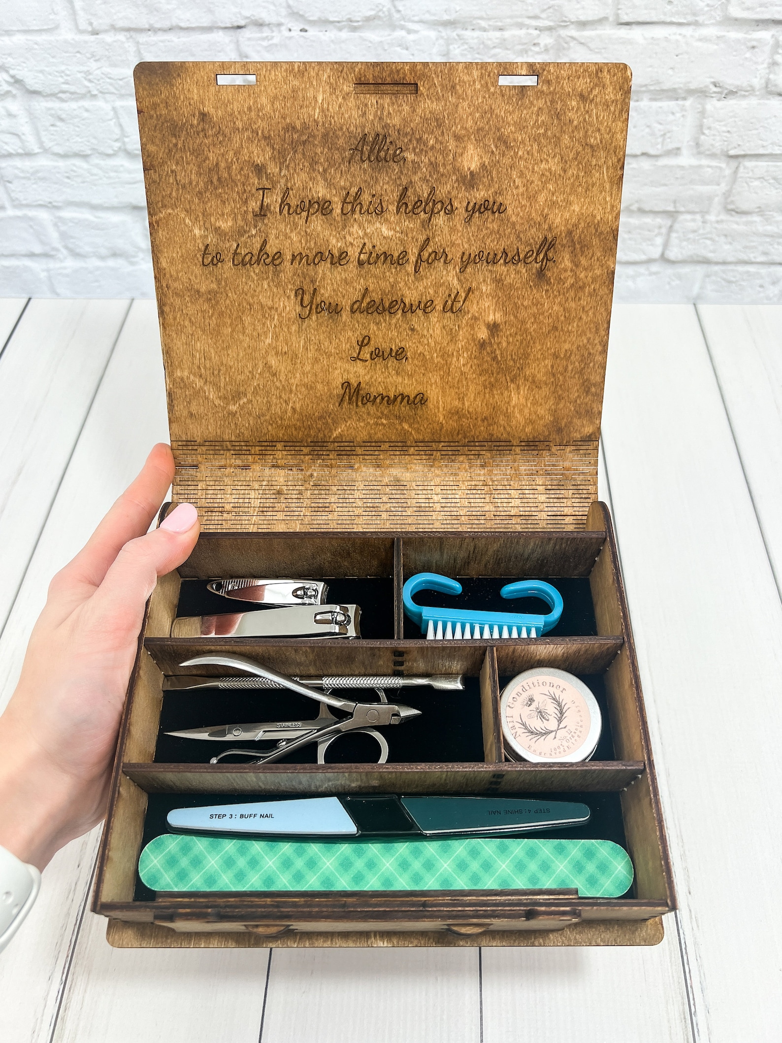 Personalized Manicure Kit Box Custom Nail Care Box Grooming Set Friend ...