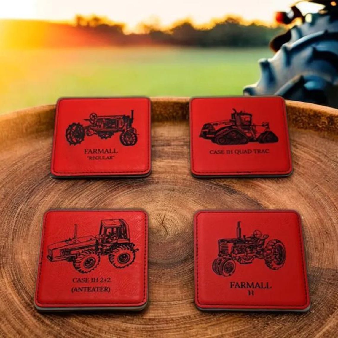 Tractor Coasters | Farm Equipment | Agriculture Coaster Set | Man Cave ...