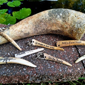 Personalized Antler Keychain | Custom Engraved Deer Bone | Scrimshaw ...