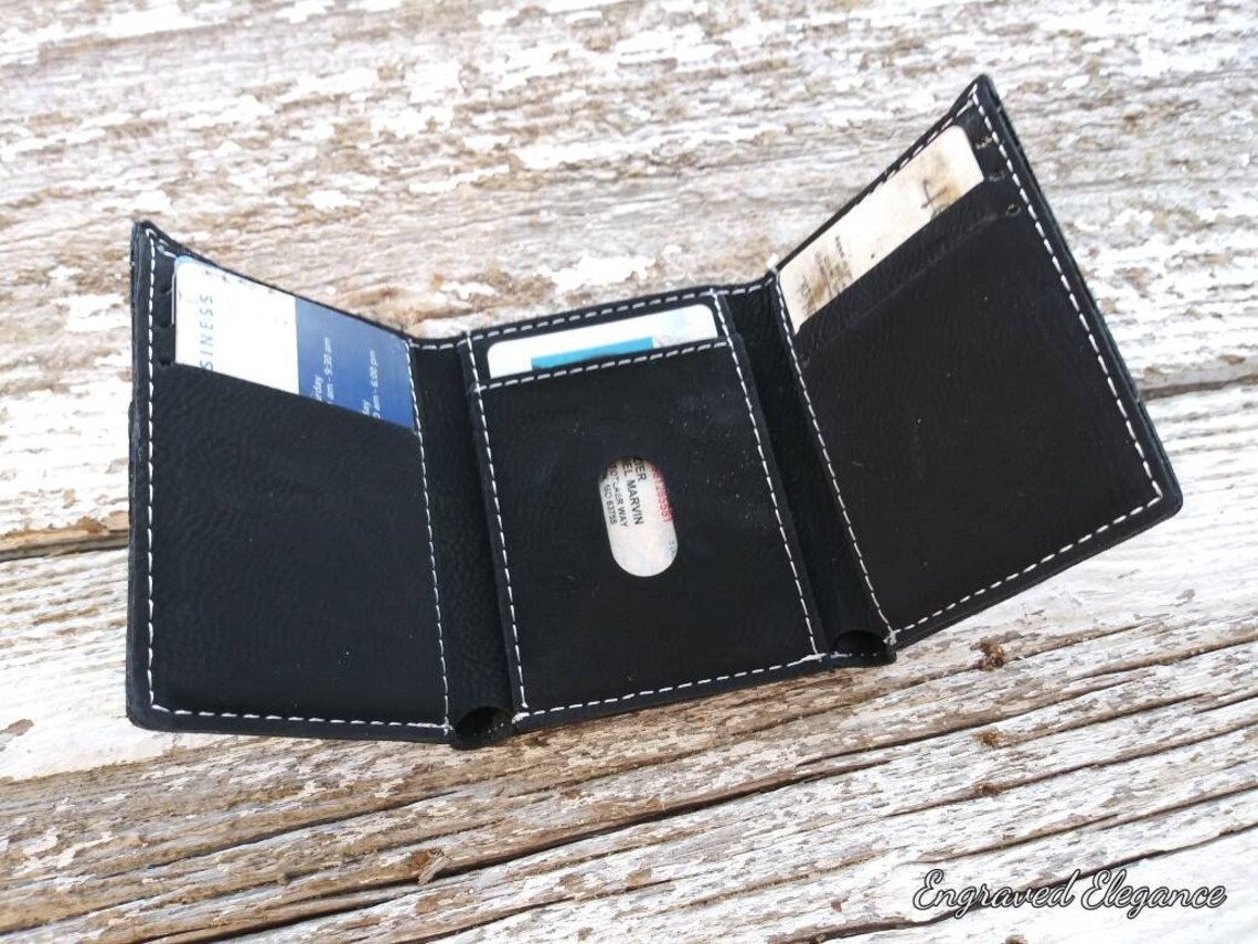 Personalized Leather Trifold Wallet Custom Wallet | Etsy