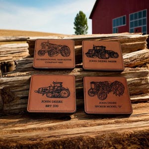 Tractor Coasters | Farm Equipment | Agriculture Coaster Set | Man Cave ...